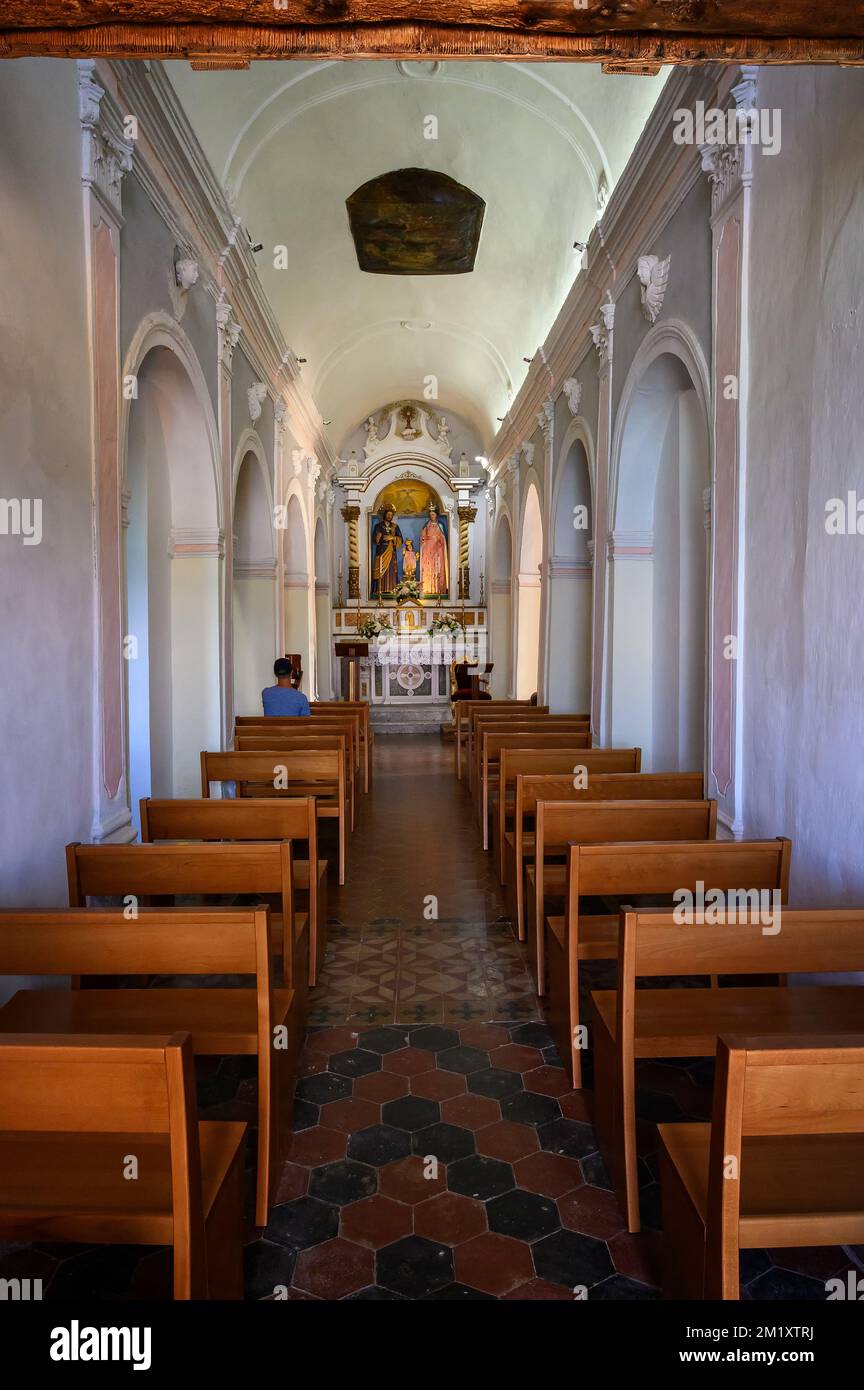 Inside of the church of Santa Maria dell'Isola in Tropea (Calabria ...