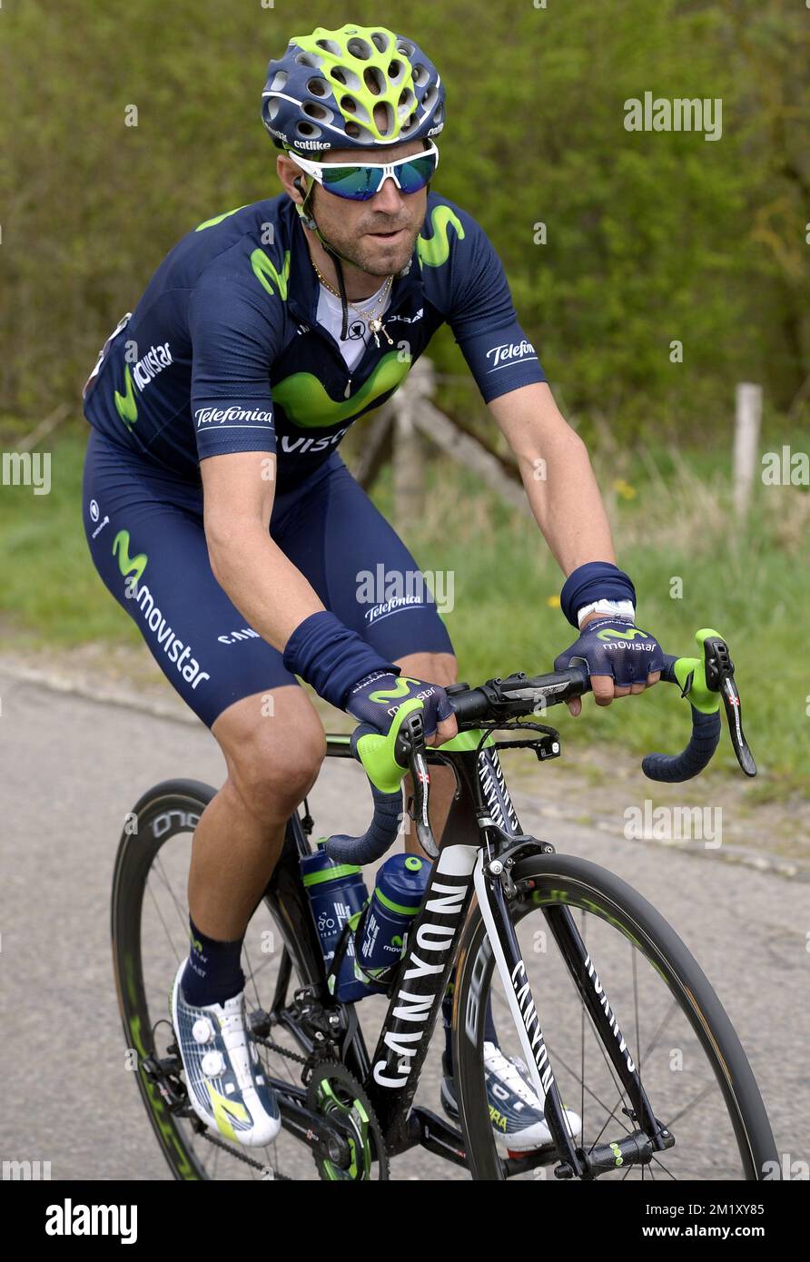 Spanish Alejandro Valverde of Movistar Team pictured in action during ...