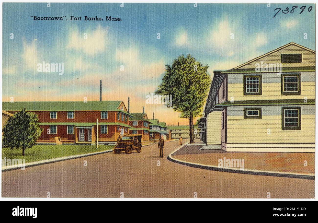 'Boomtown,' Fort Banks, Mass. , Military facilities, Tichnor Brothers ...