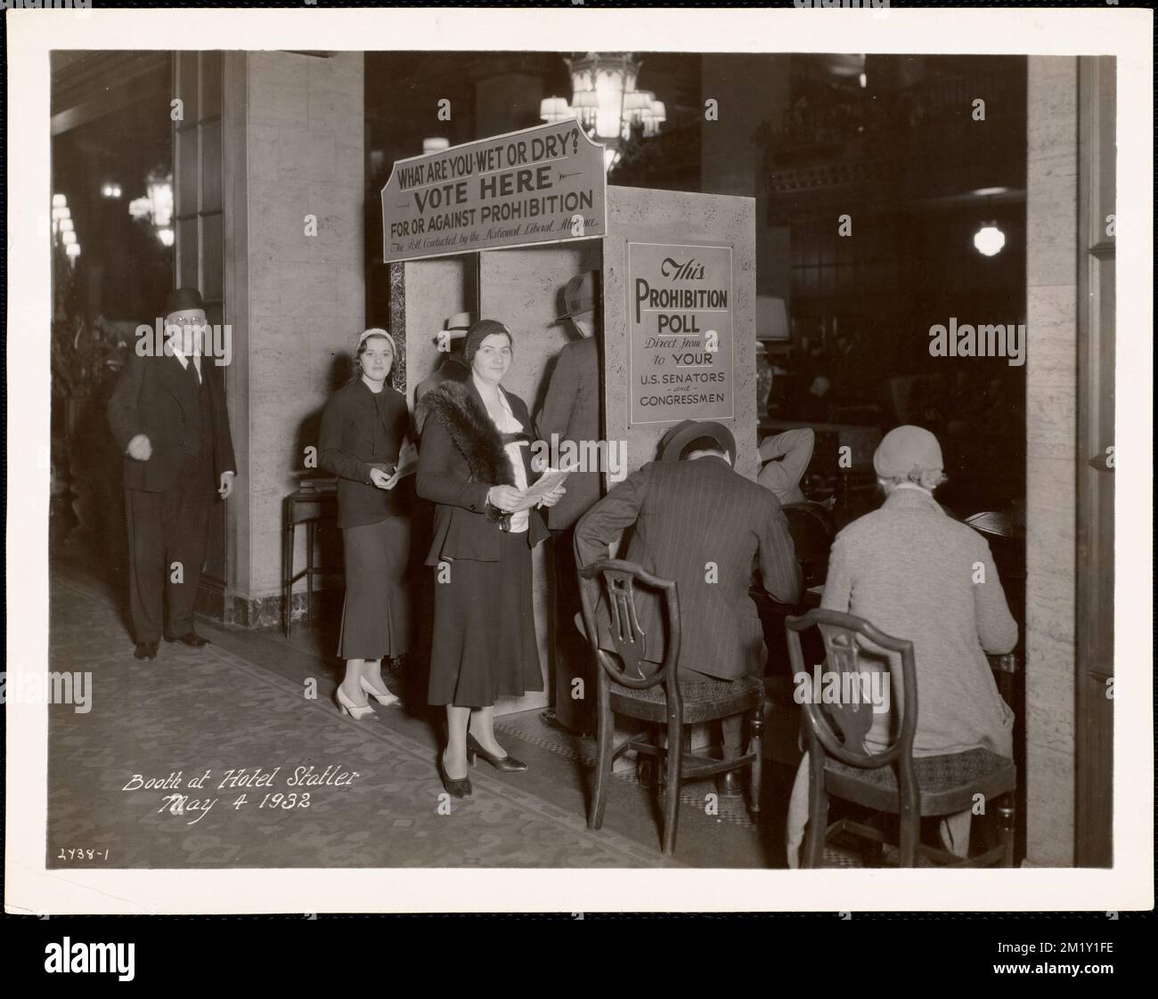 Booth at Hotel Statler, May 4, 1932 , Prohibition, Massachusetts ...