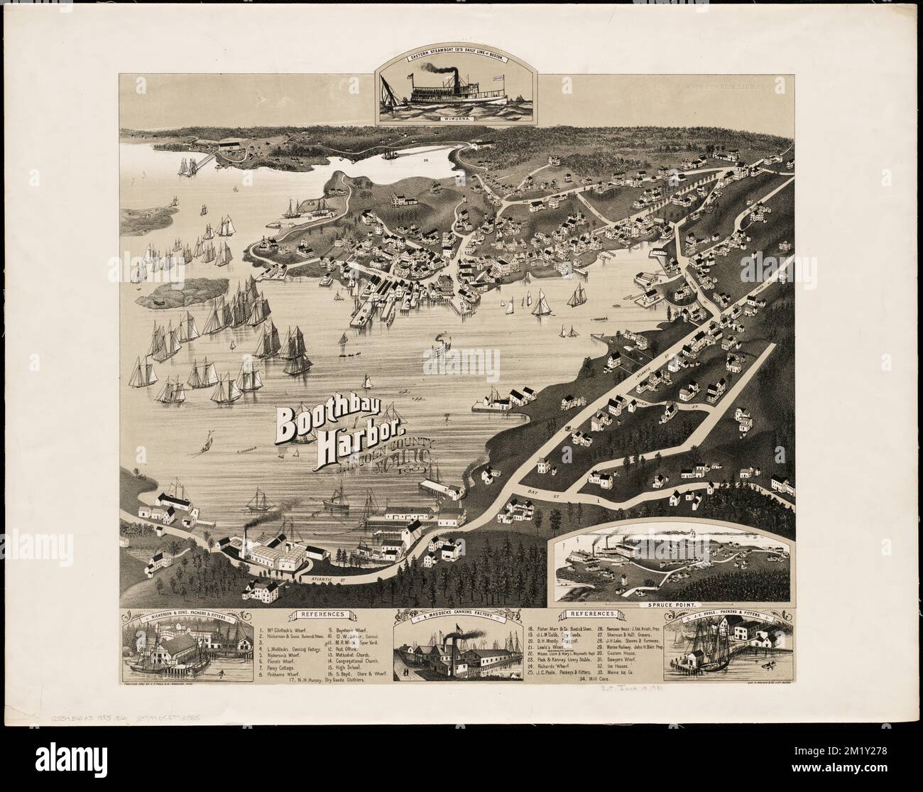Boothbay harbor map hi-res stock photography and images - Alamy