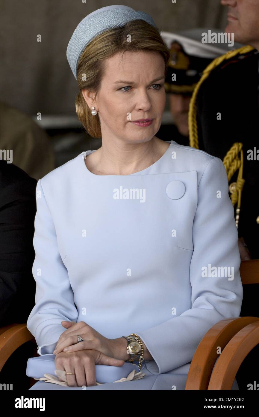 20150506 - ZEEBRUGGE, BELGIUM: Queen Mathilde of Belgium pictured ...