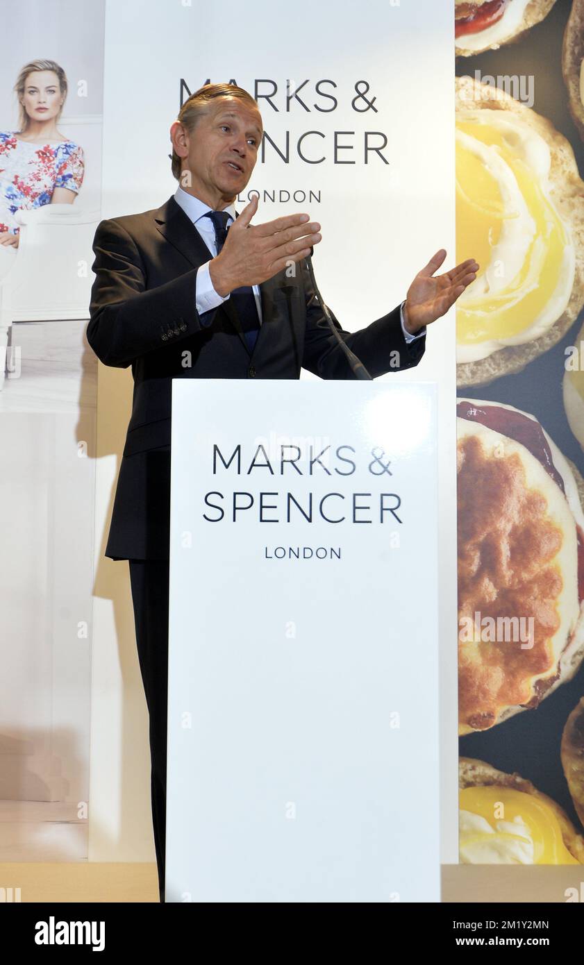 Marc Bolland of Marks & Spencer delivers a speech at the opening of a ...