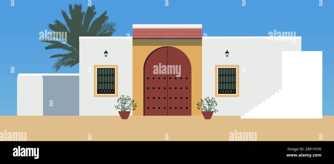 Mediterranean Spanish style house. Traditional architecture. Andalusian ...