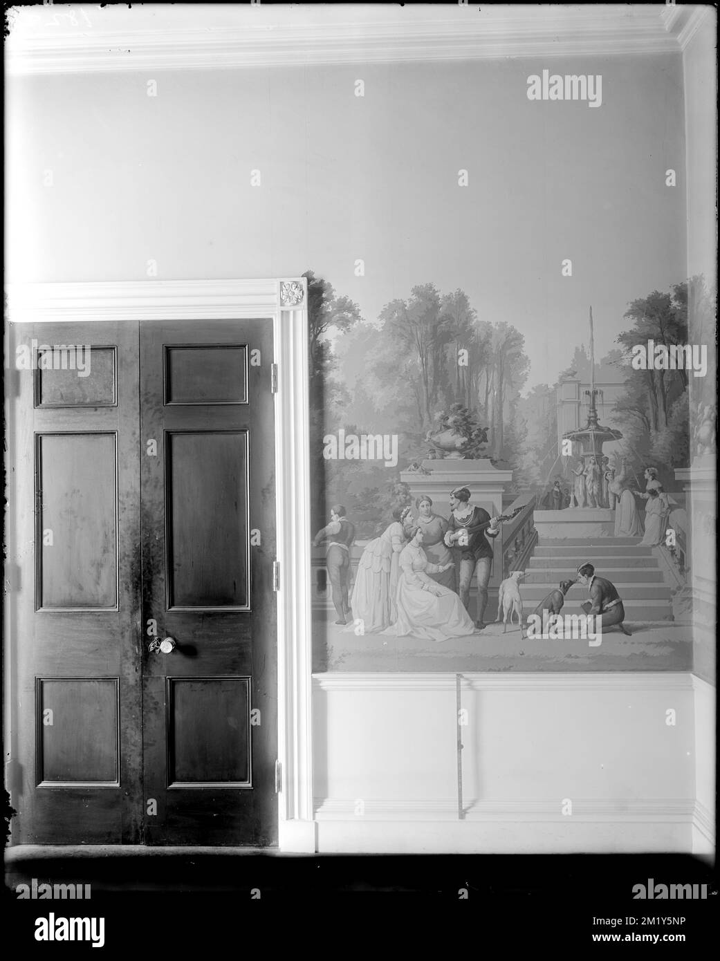 Boston, 40 Beacon Street, front parlor wallpaper, second floor, Daniel ...