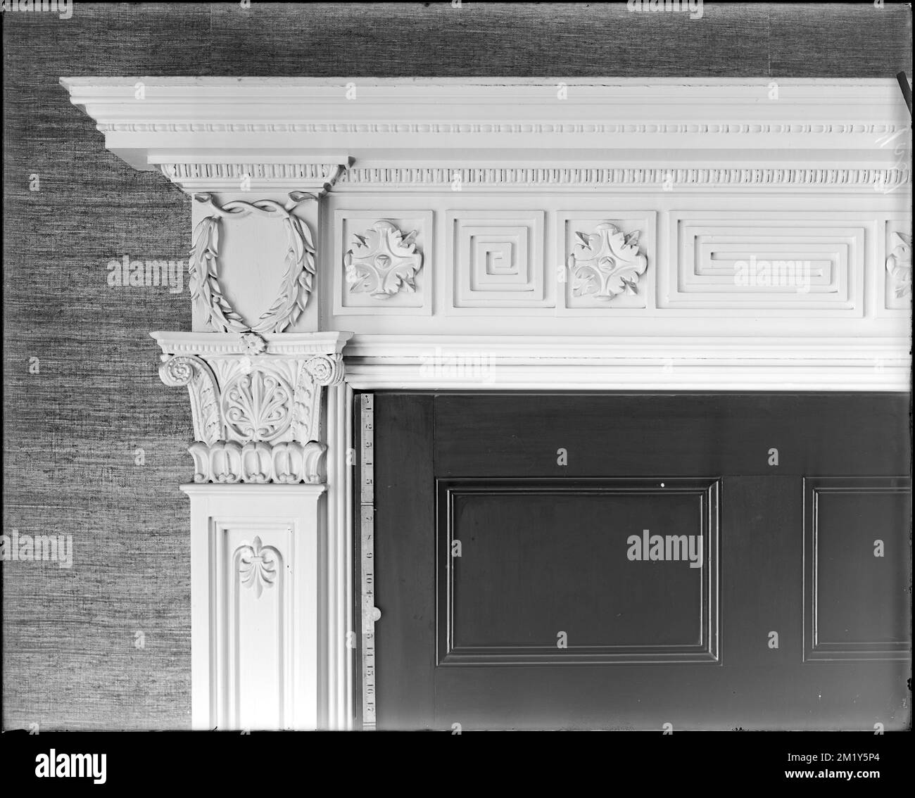 Boston, 40 Beacon Street, interior detail, door pediment, Daniel P. Parker house , Houses ...