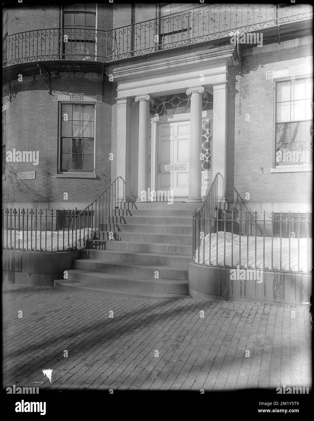 Boston, 40 Beacon Street, exterior detail door, side, Daniel P. Parker ...