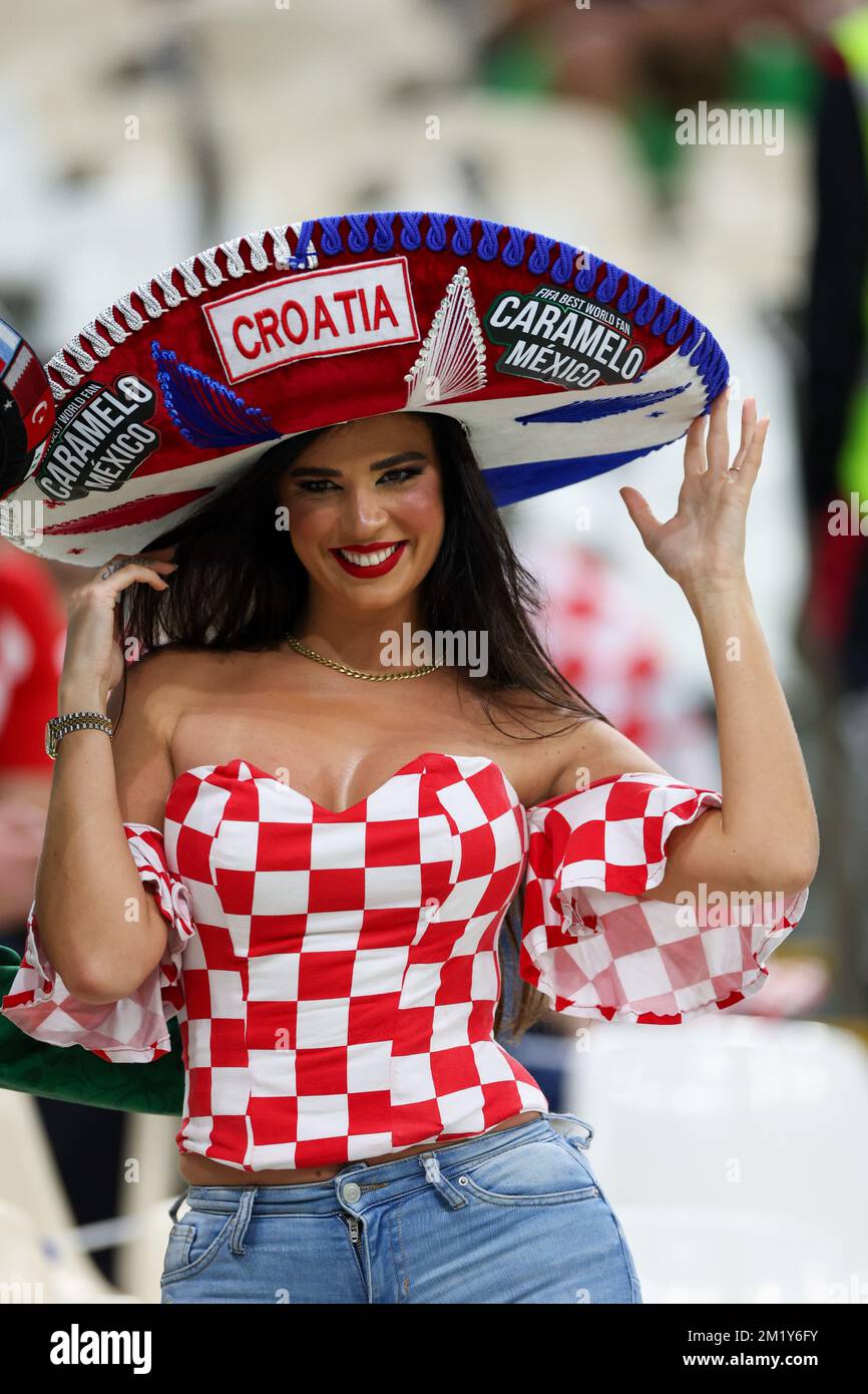 Doha, Qatar. 13th Dec, 2022. Ivana Knoll, former Miss Croatia, is seen ...
