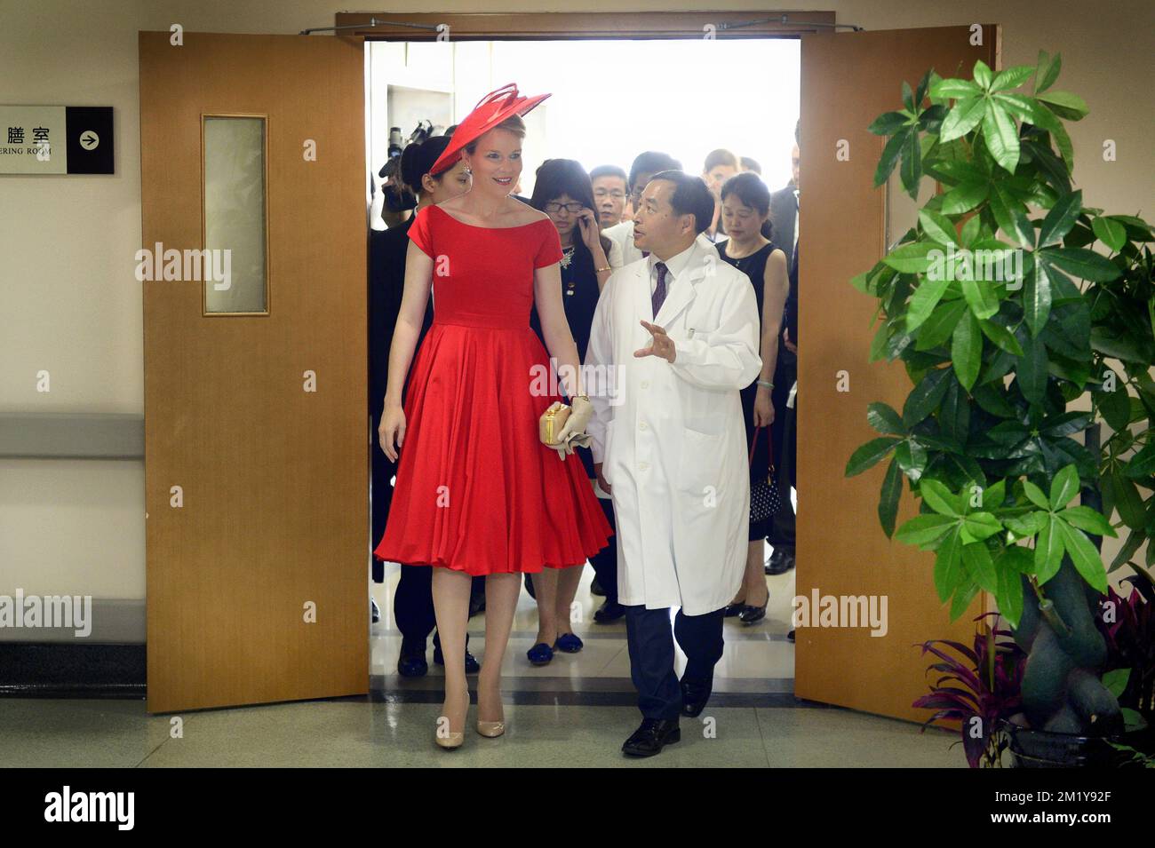 20150625 - SHANGHAI, CHINA: Queen Mathilde of Belgium pictured during a ...