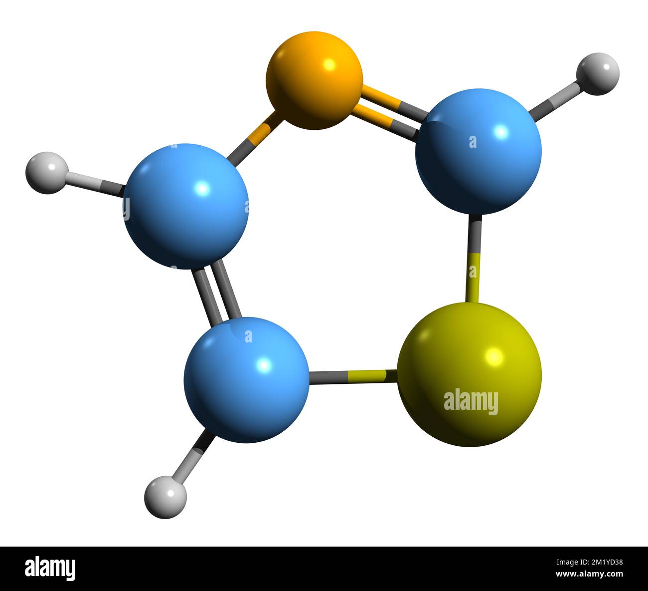3D image of Thiazole skeletal formula - molecular chemical structure of ...
