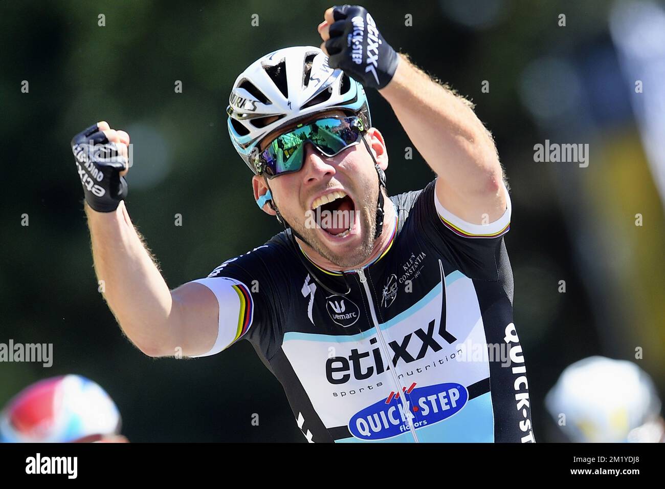 British Mark Cavendish of team Ettix - Quick-Step celebrates as he ...