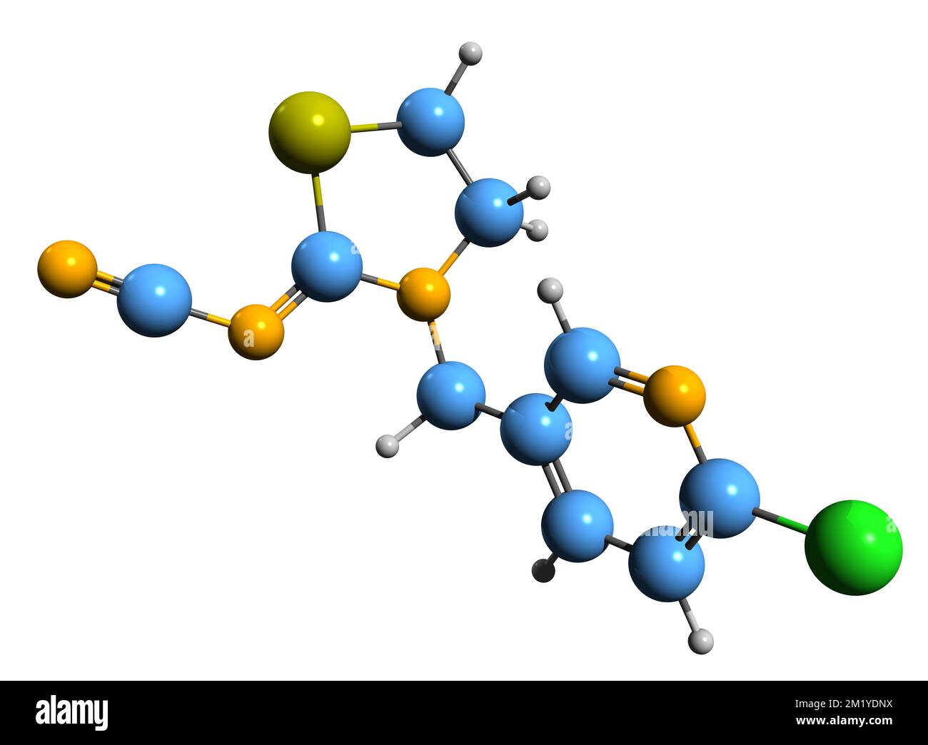 3D image of Thiacloprid skeletal formula - molecular chemical structure ...