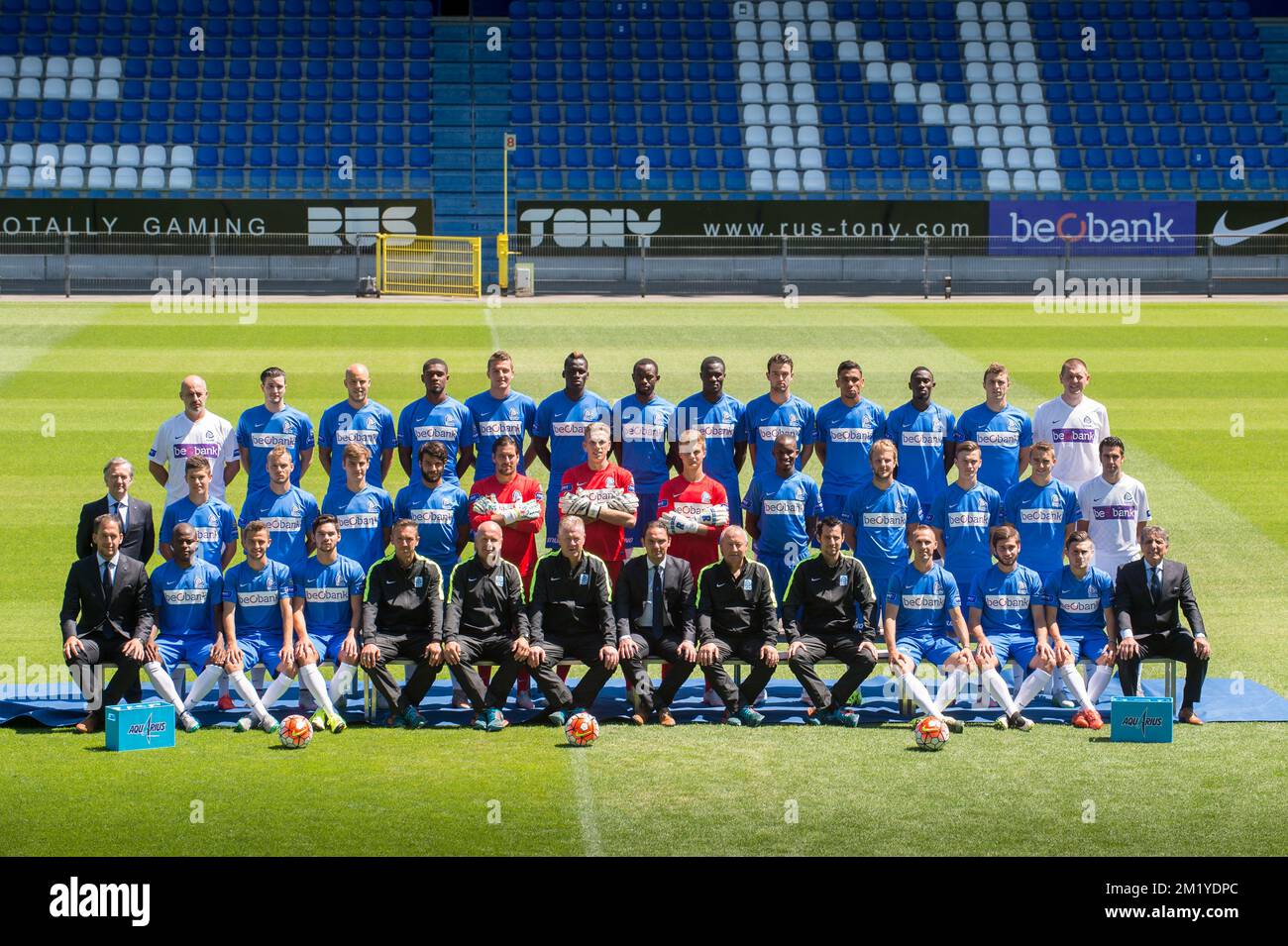 (Top L-R) Genk's warehouseman Alain Vanderlinden, Yoni Buyens, Sergej ...