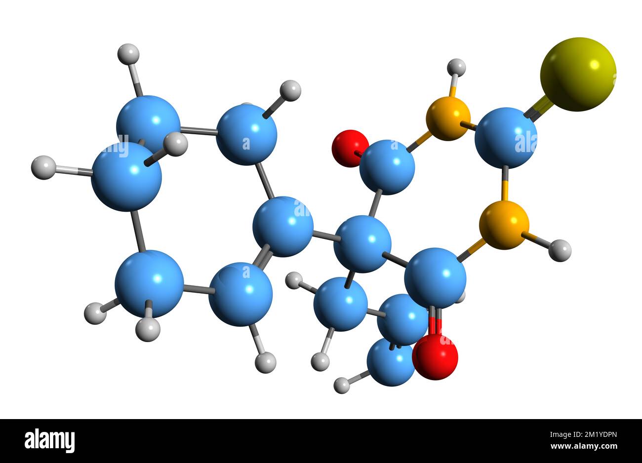 3D image of Thialbarbital skeletal formula - molecular chemical ...
