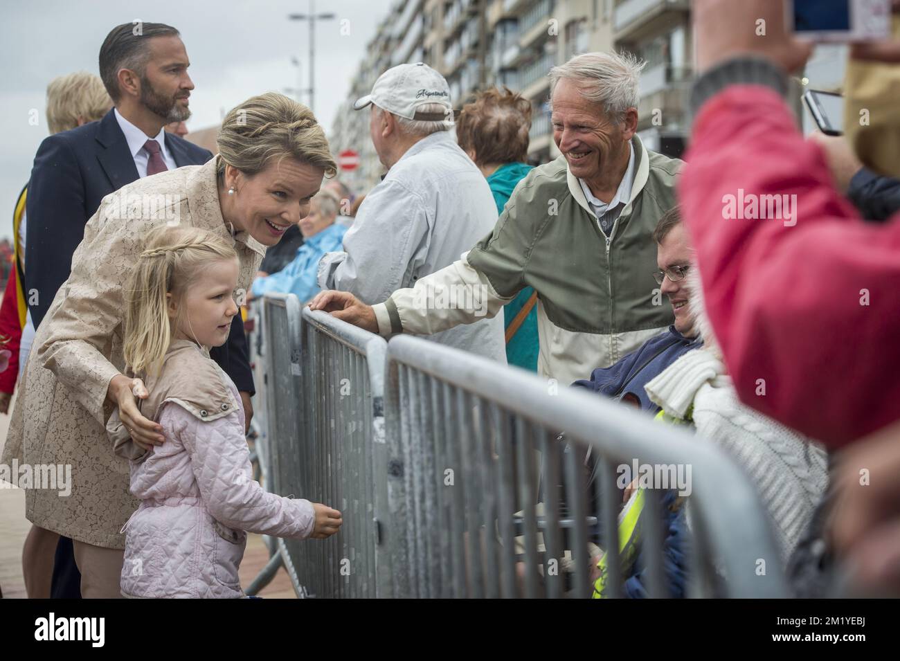 Queen Mathilde of Belgium and Princess Eleonore pictured during a sea ...