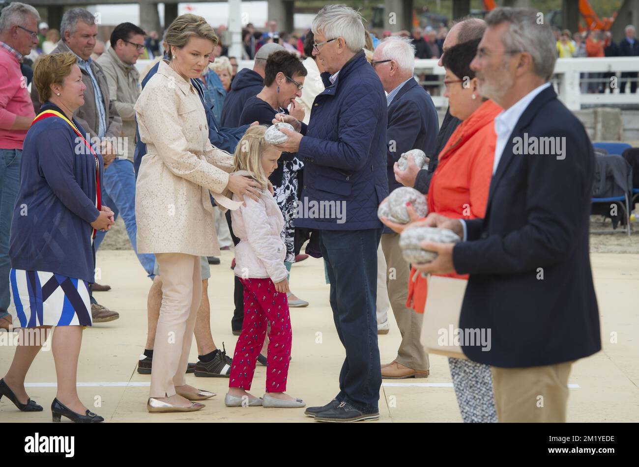 Anne Martens, Queen Mathilde of Belgium and Princess Eleonore pictured ...