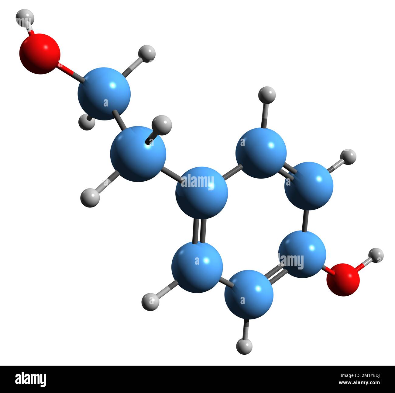 3D image of Tyrosol skeletal formula - molecular chemical structure of ...