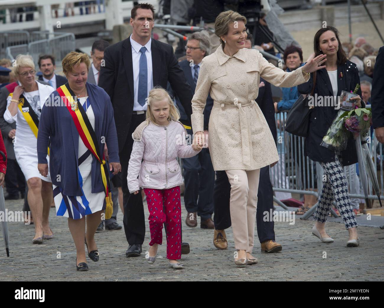 Anne Martens, Princess Eleonore and Queen Mathilde of Belgium pictured ...