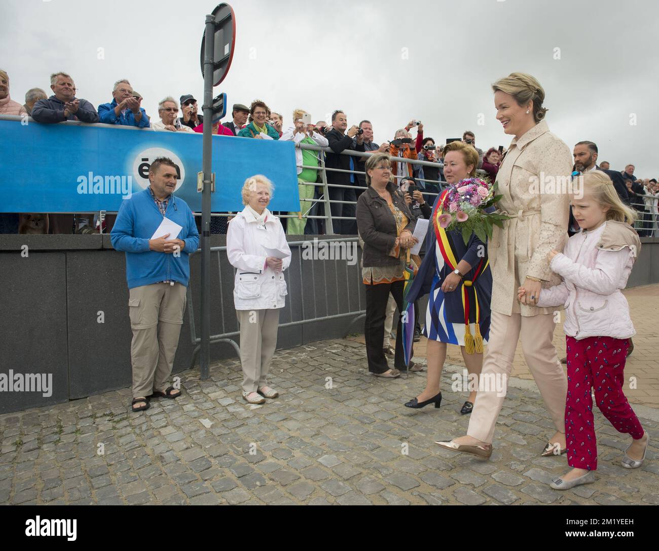 Anne Martens, Queen Mathilde of Belgium and Princess Eleonore pictured ...