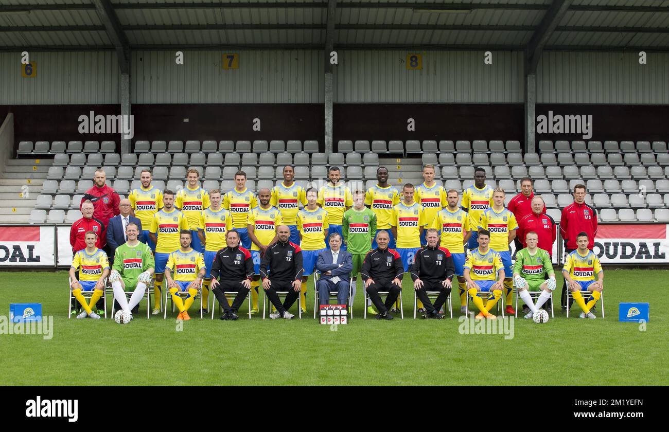 (First row L-R) 18 Nils Schouterden, goalkeeper Kristof Van Hout, Benji ...