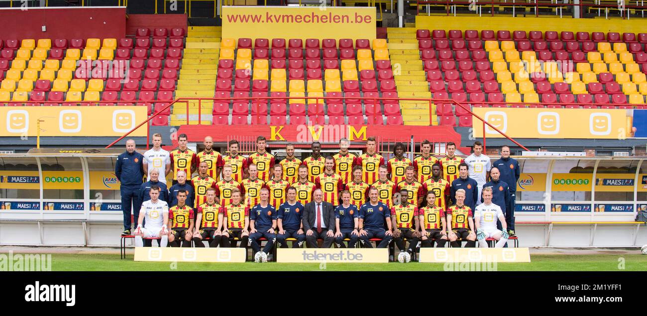 (Top L-R) Marc Bols, goalkeeper Anthony Swolfs, Seth De Witte, Edin ...