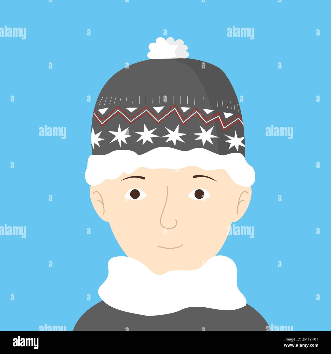 Teen boy cold winter hat Stock Vector Images - Alamy