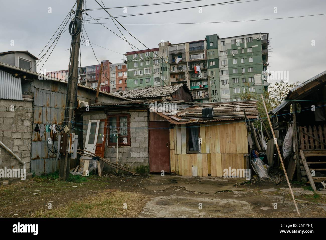 Old shabby houses in the slum district Stock Photo - Alamy