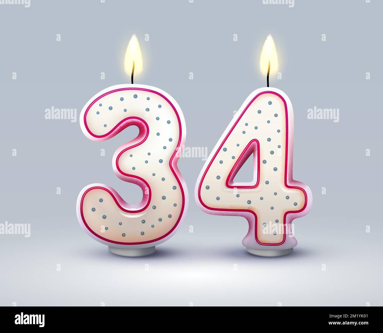 Happy Birthday years. 34 anniversary of the birthday, Candle in the ...