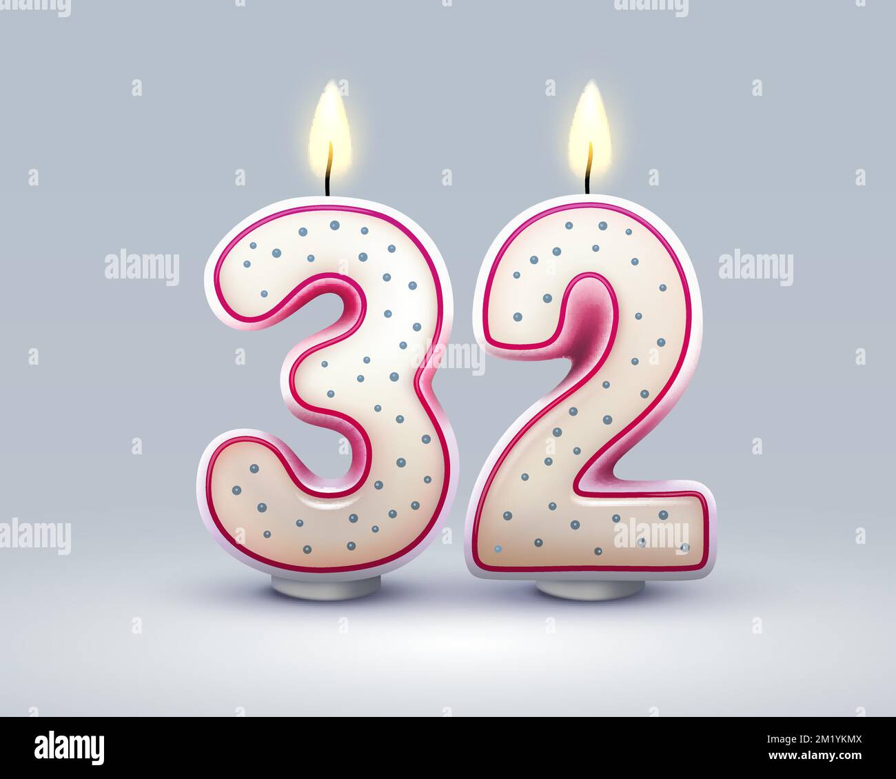 Happy Birthday years. 32 anniversary of the birthday, Candle in the ...