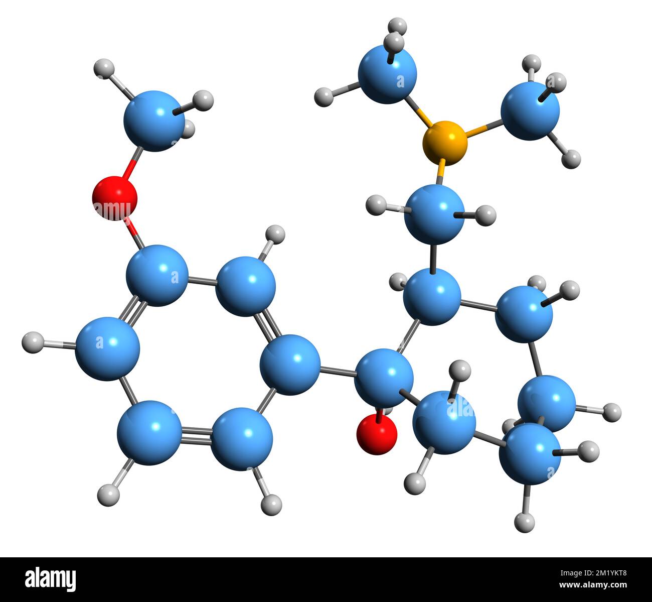 3D image of Tramadol skeletal formula - molecular chemical structure of ...