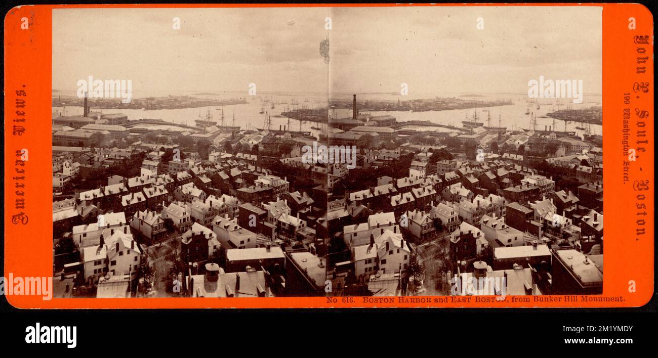 Boston Harbor and East Boston, from Bunker Hill Monument , Cities ...