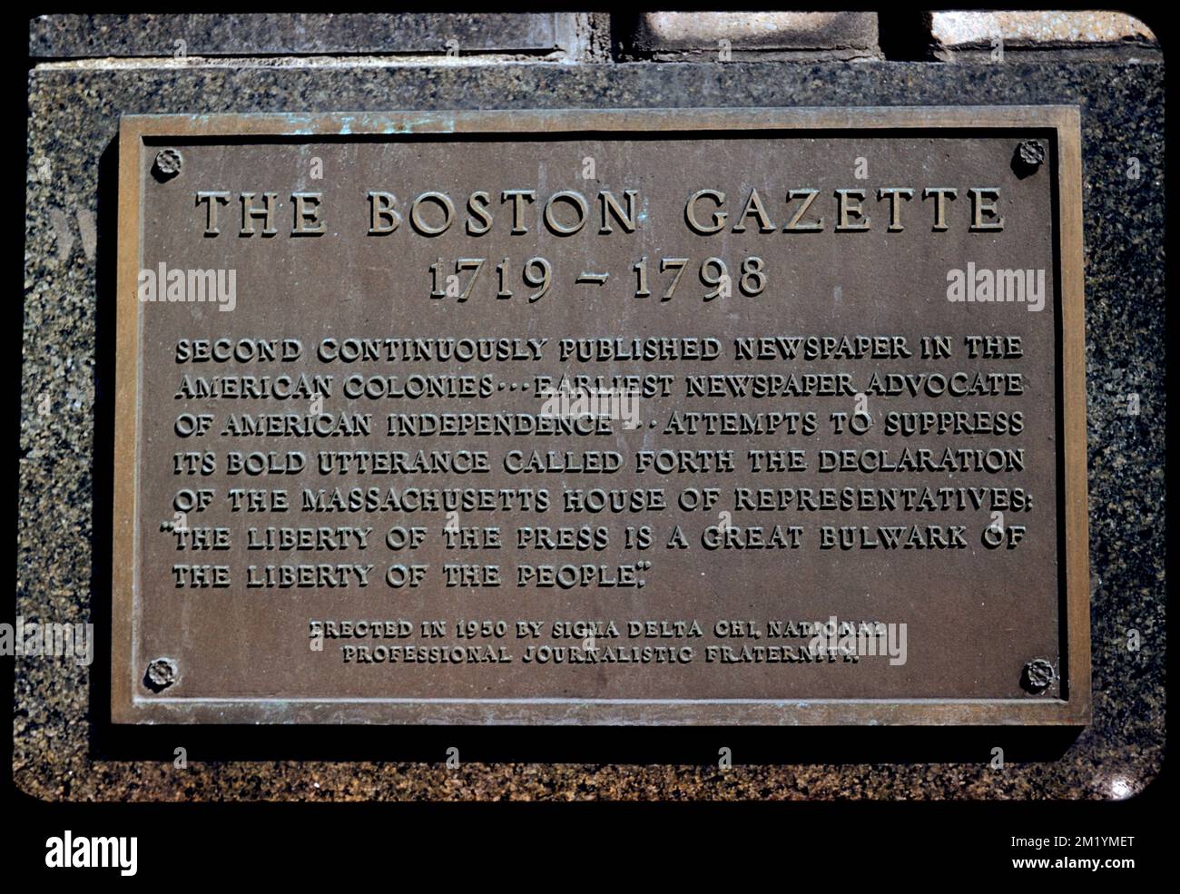 Boston Gazette tablet , Historical markers, Plaques. Edmund L. Mitchell ...