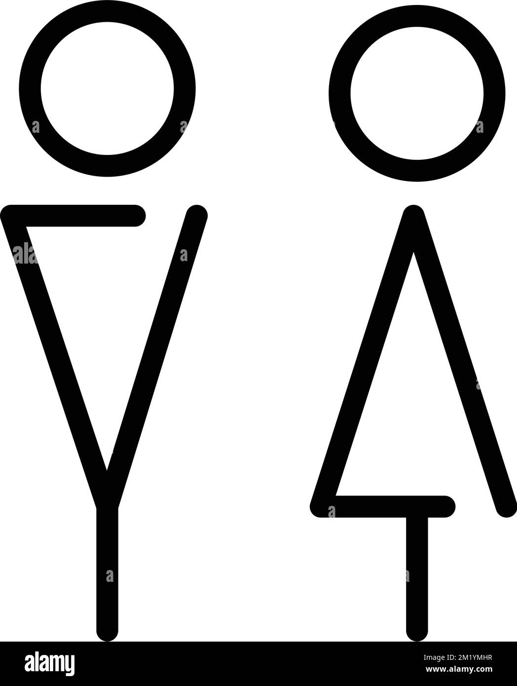 Toilet sign vector with man and woman restroom symbol in a glyph ...