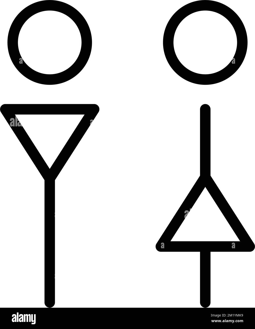 Toilet sign vector with man and woman restroom symbol in a glyph ...