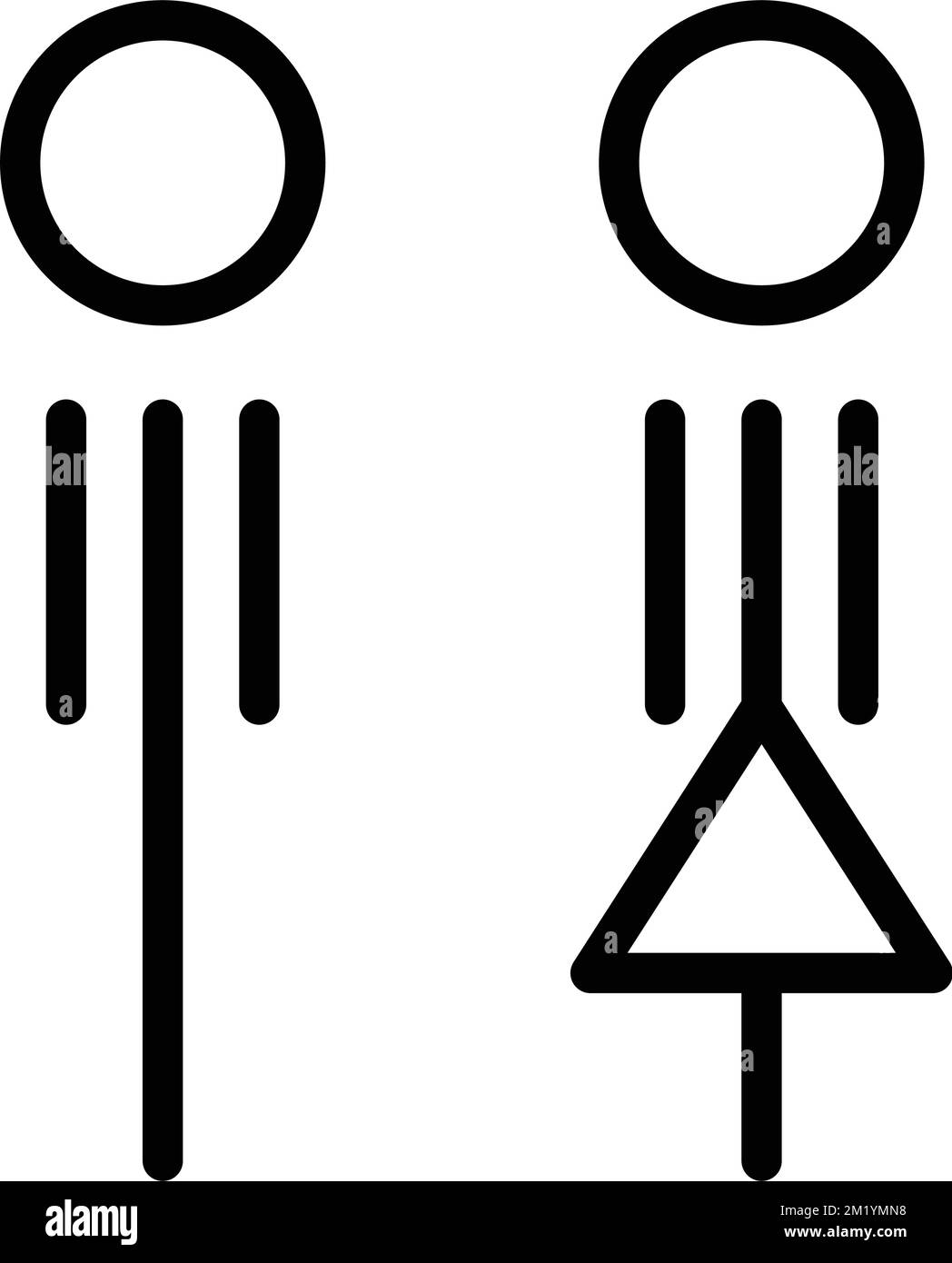 Toilet Sign Vector With Man And Woman Restroom Symbol In A Glyph