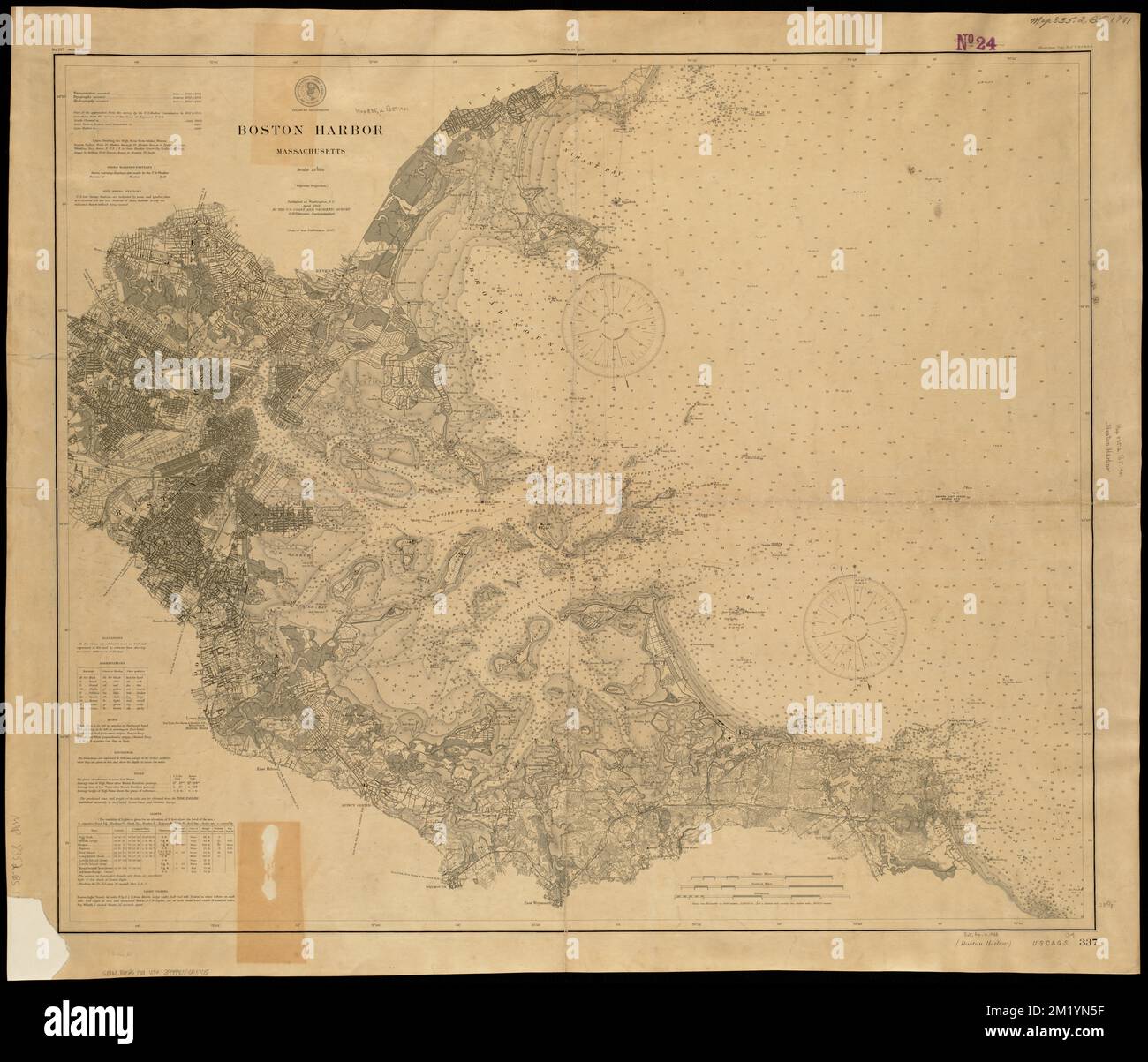 Boston Harbor, Massachusetts , Nautical charts, Boston Mass., Harbor ...