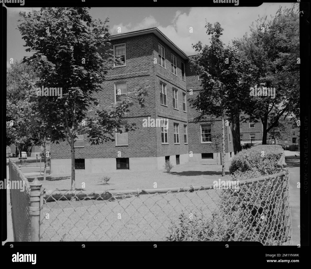 Boston housing project. Front, lawn. Walden St. , Housing, Boston ...
