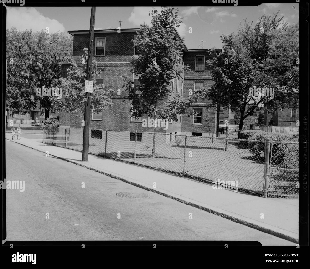 Boston housing project. Front, lawn. Walden St. , Housing, Boston ...