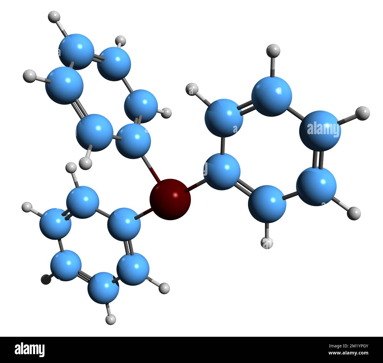 3D image of Triphenylphosphine skeletal formula - molecular chemical ...