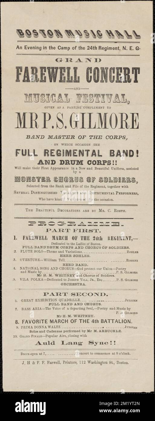 Boston Music Hall, grand farewell concert and musical festival, given ...