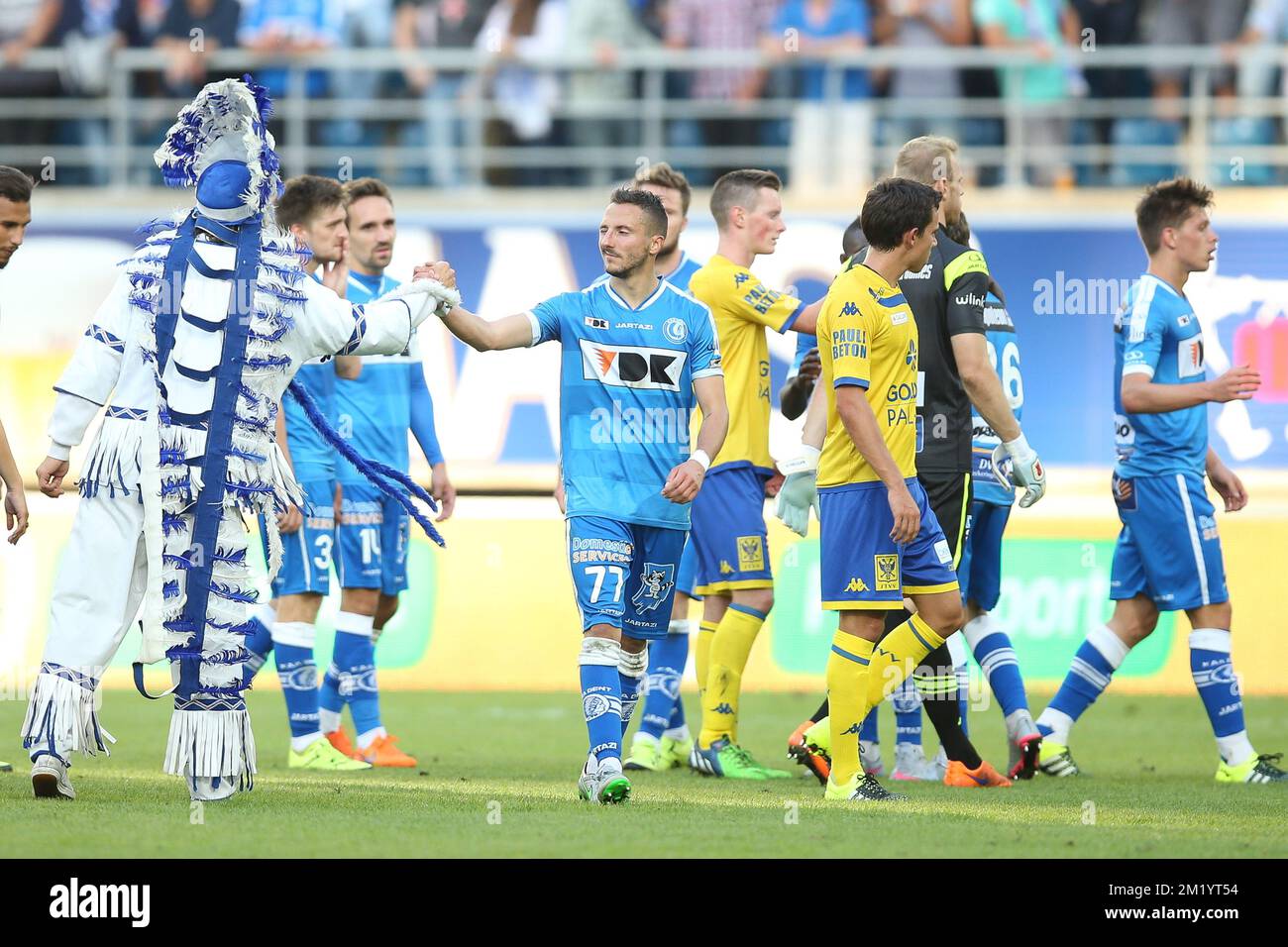 20150816 - GENT, BELGIUM: Gent's players celebrate after the Jupiler ...