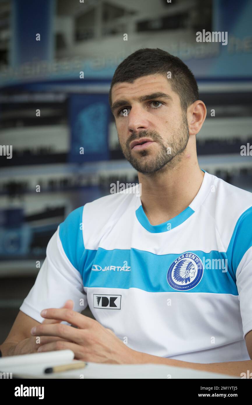 20150820 - GENT, BELGIUM: Gent's new player Stefan Mitrovic pictured ...