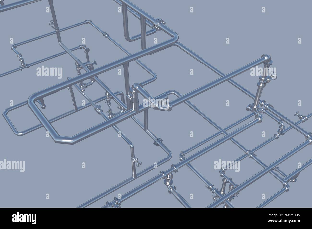 industrial background with metal structures from pipes. 3d rendering Stock Photo - Alamy