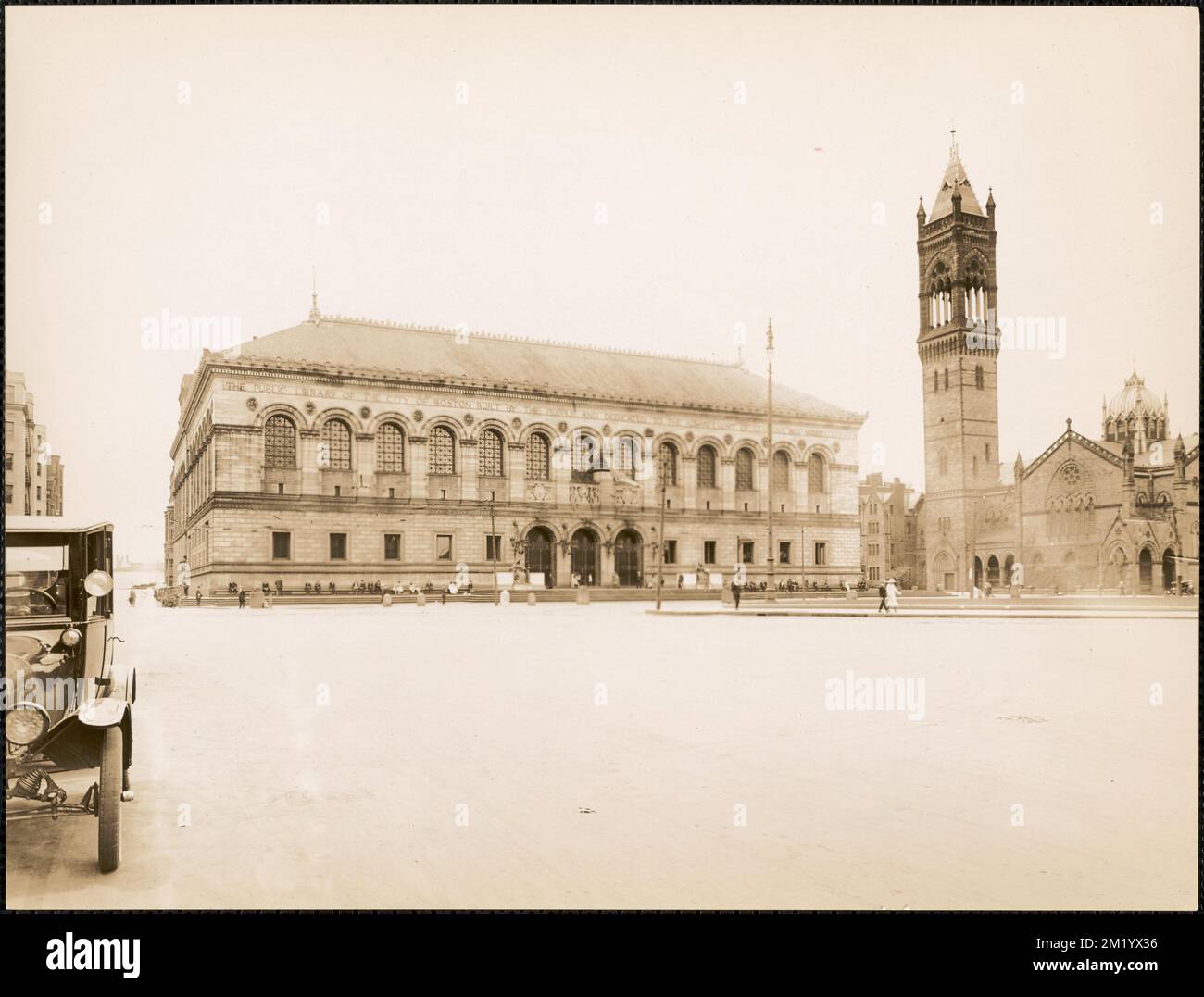 Boston Public Library and (New) Old South Church, Copley Square, Boston ...