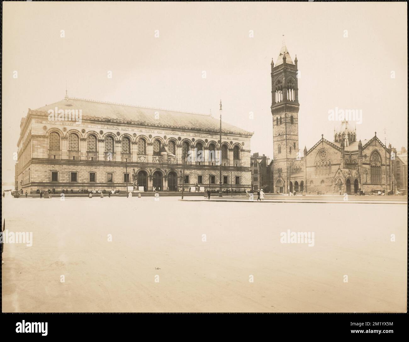 Boston Public Library and (New) Old South Church, Copley Square, Boston ...