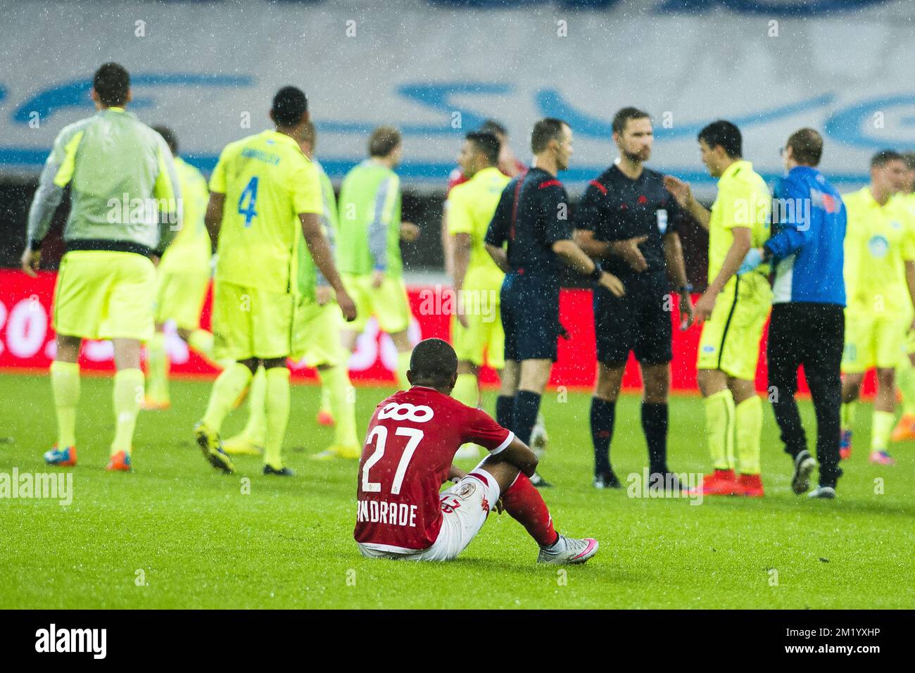 Standard's Darwin Andrade looks dejected after the return leg game of ...