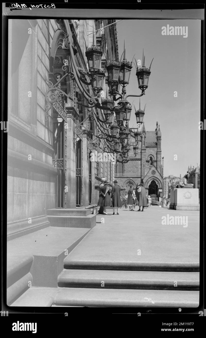 Boston Public Library, exterior scene with people , Architecture ...
