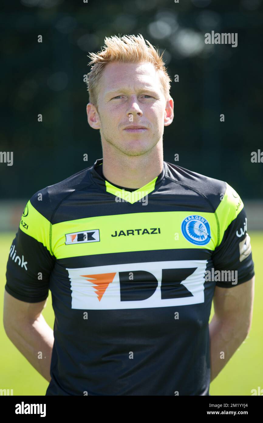 Gent's goalkeeper Brian Vandenbussche poses for the photographer during ...