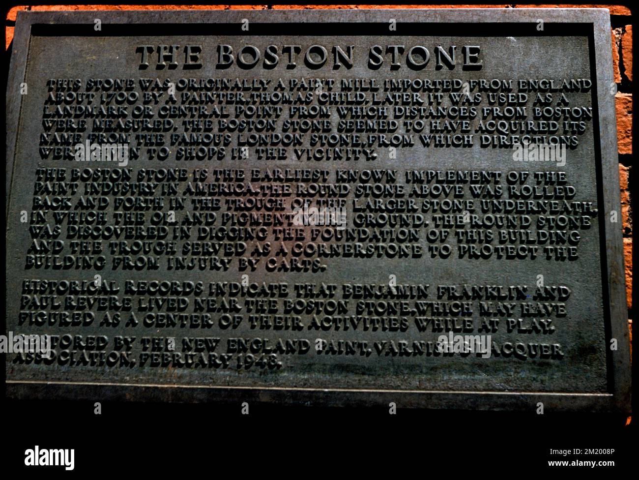Boston Stone wall plaque , Historical markers, Plaques. Edmund L ...