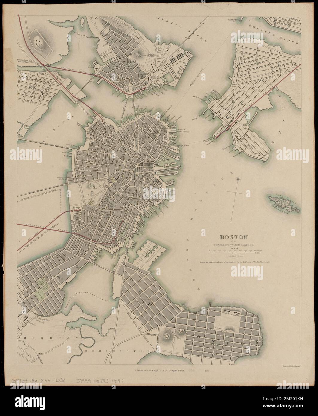Boston with Charlestown and Roxbury , Boston Mass., Maps, Charlestown ...